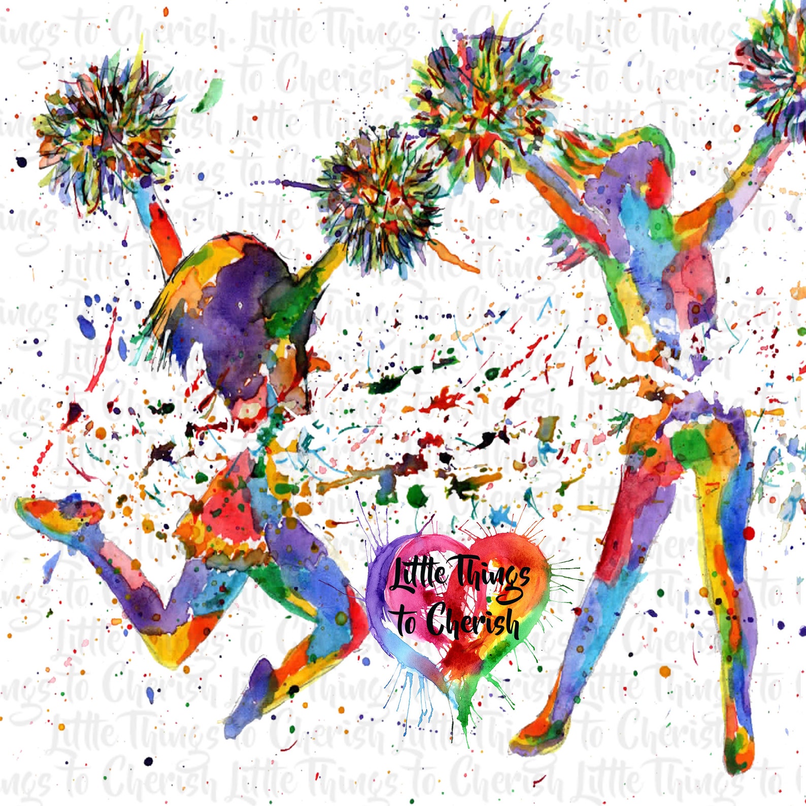 Rainbow Cheerleader Clipart Cheerleader Graphics - Etsy