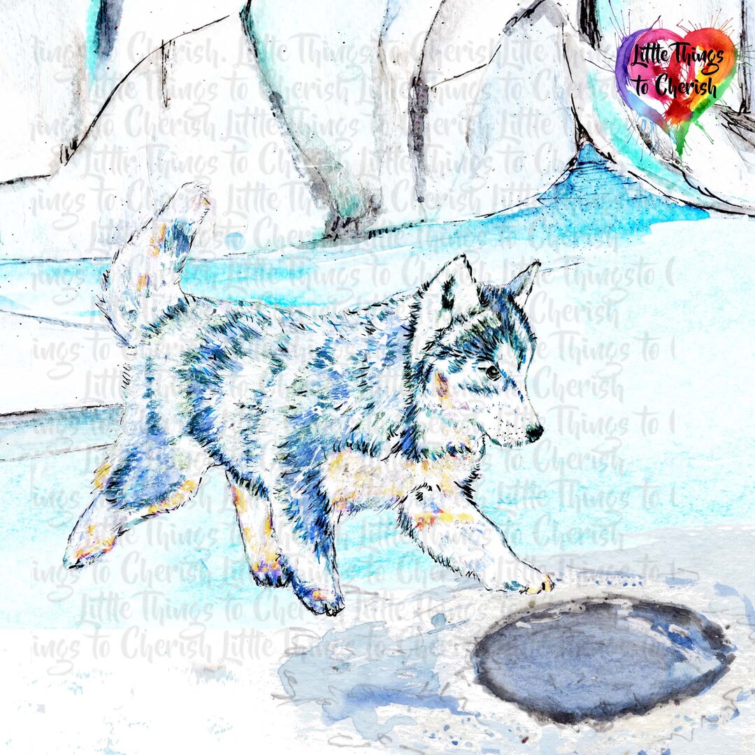 Husky Pup Sublimation PNG Husky Puppy PNG Hand Painted Walrus Pup ...