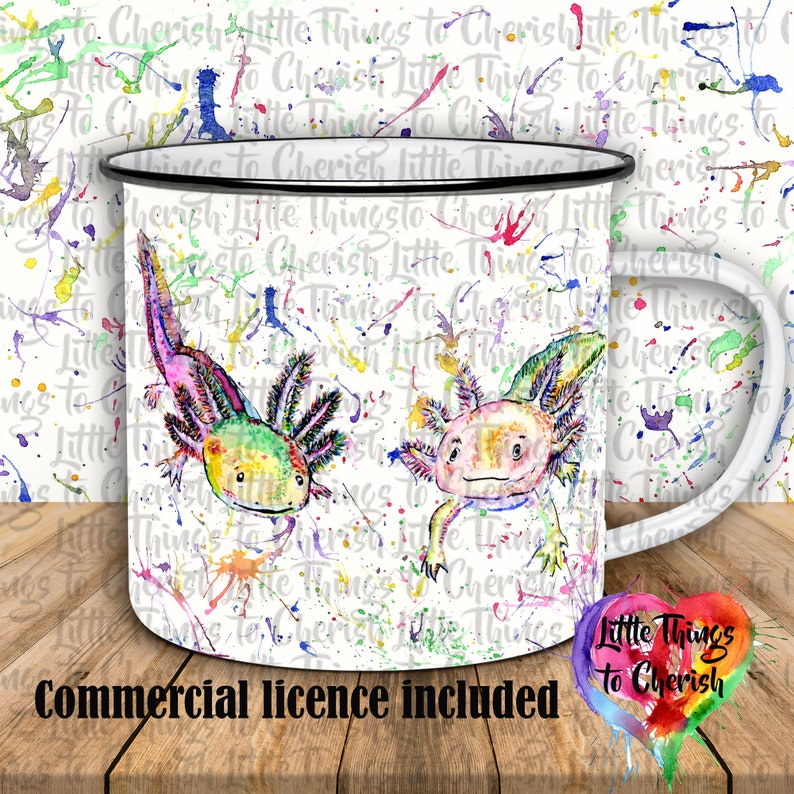 Axolotl Clipart mexican Walking Fish Graphics Rainbow | Etsy