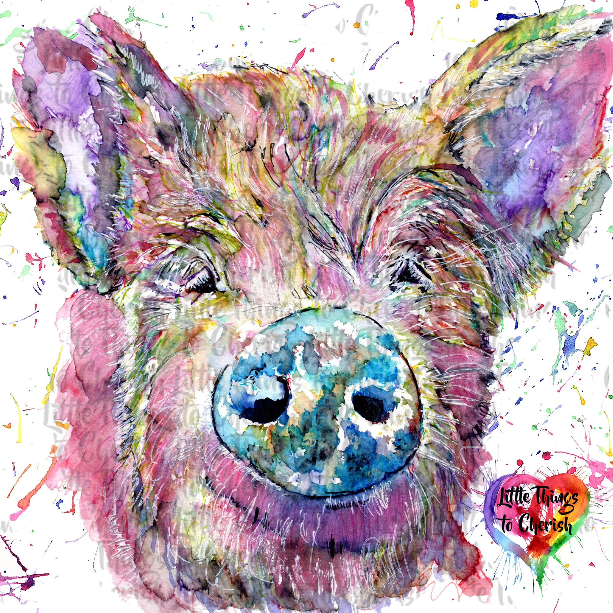 Pig Clipart Pig Graphics Rainbow Pig Clip Art Pig Png - Etsy