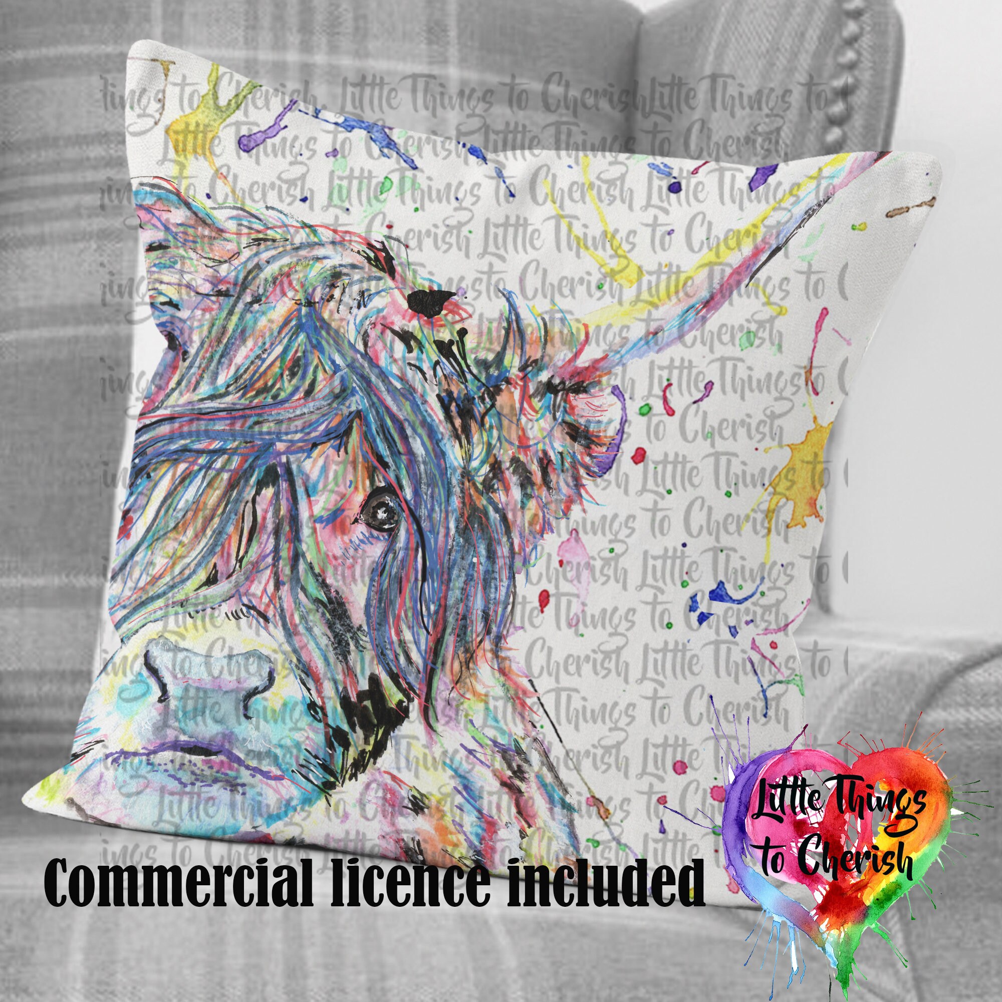 Highland Cow Clipart Cow Graphics Rainbow Cow Clip Art - Etsy