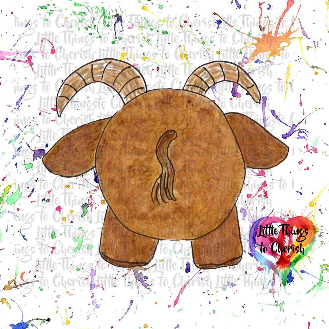 Cutie Farm Goat Backside Clipart Goat Graphics Farm Goat Png Hand ...