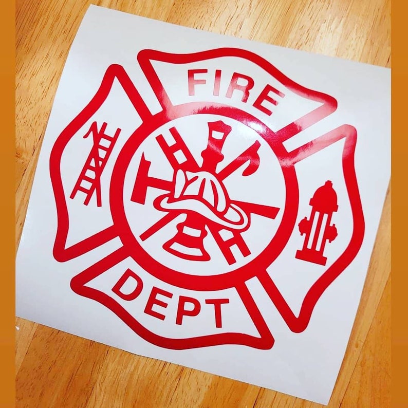 Fire Department Window Vinyl Decal Sticker Firefighter - Etsy