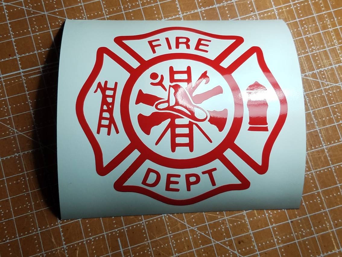 Fire Department Window Vinyl Decal Sticker Firefighter | Etsy