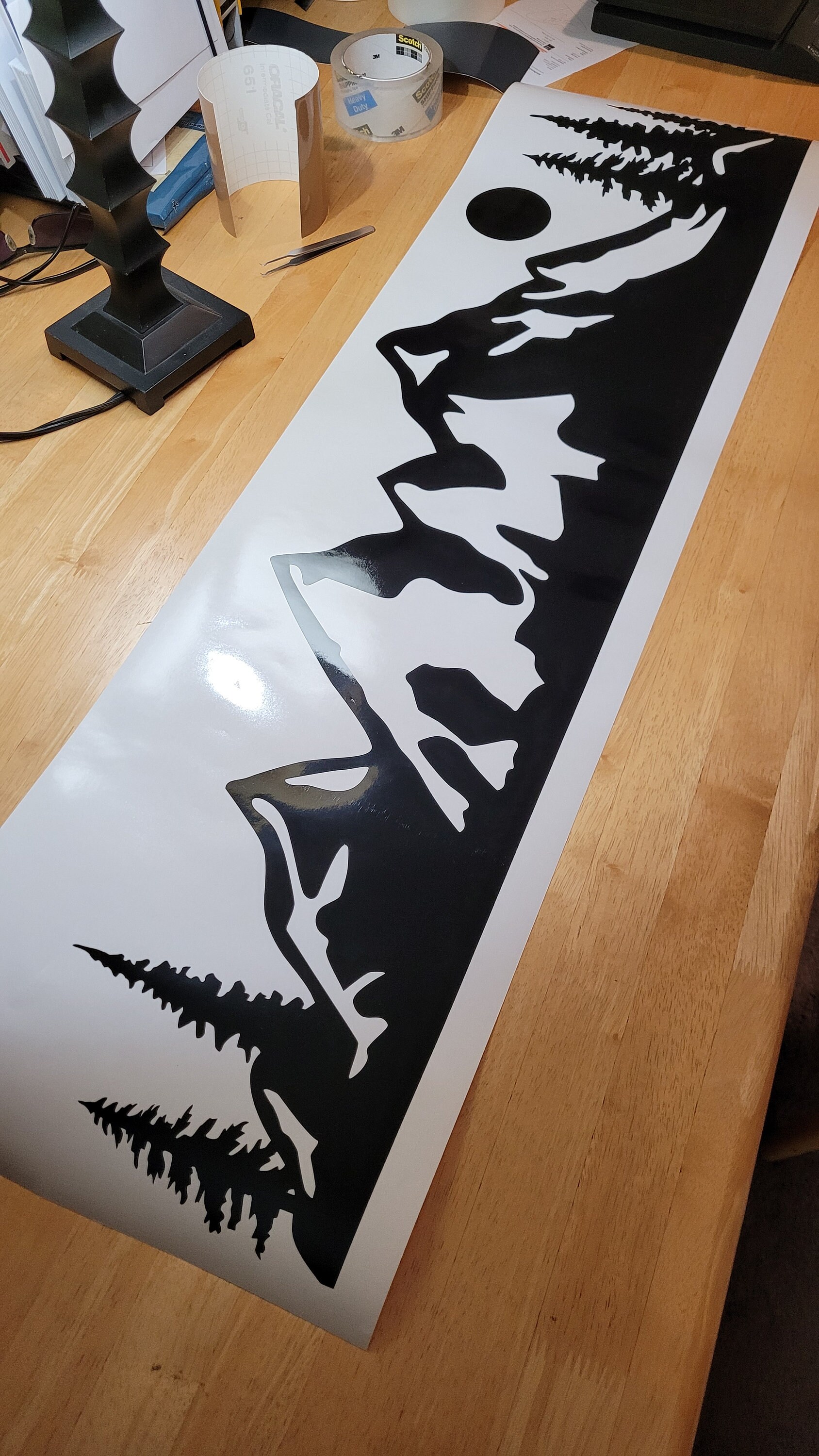Mountains With Trees Vinyl Decal Graphics for Car, Truck, RV, Camper ...