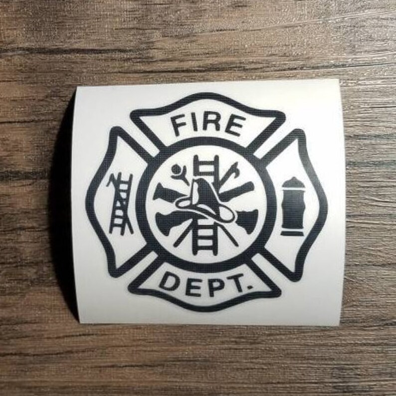 Fire Department Window Vinyl Decal Sticker Firefighter | Etsy