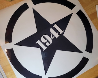 Army Star Military WWII 5 Vinyl Decal Window Sticker - Etsy