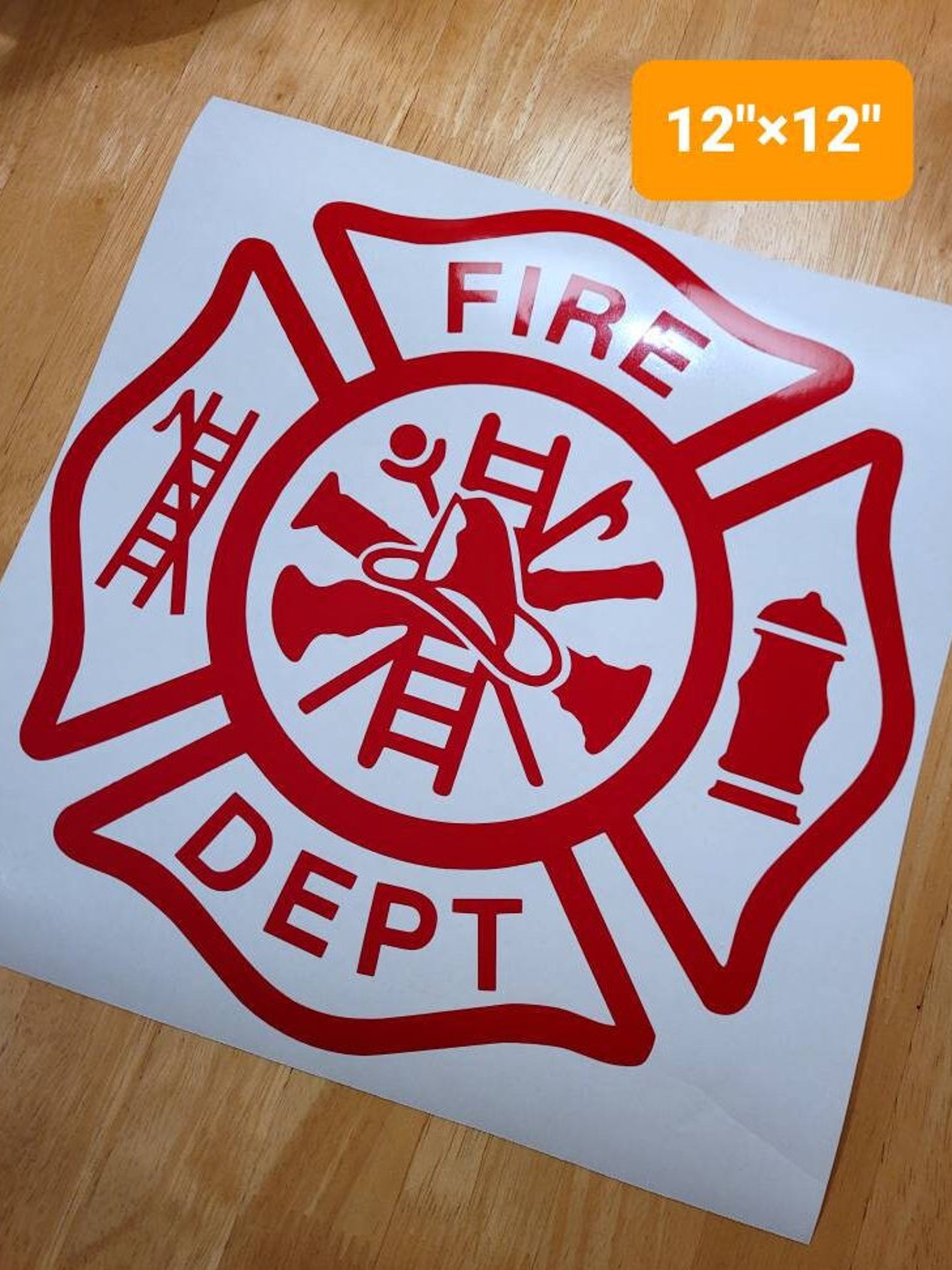 Fire Department Window Vinyl Decal Sticker Firefighter Decals Stickers ...