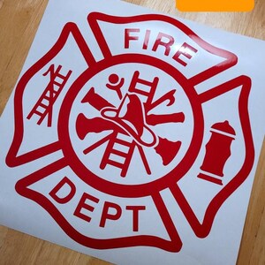 Fire Department Window Vinyl Decal Sticker | Firefighter Decals ...