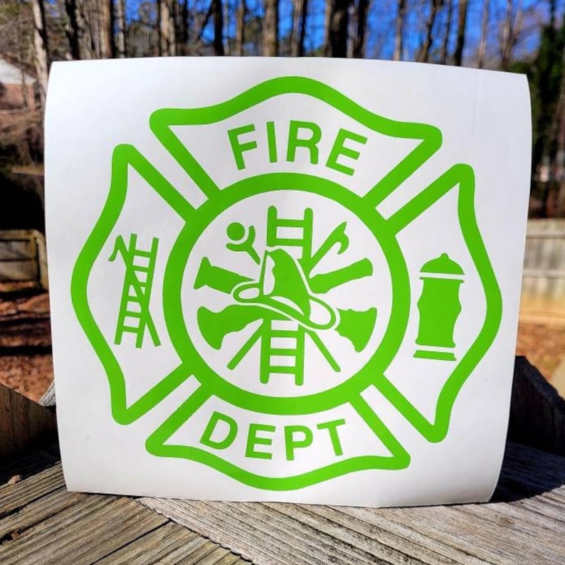 Fire Department Window Vinyl Decal Sticker Firefighter - Etsy