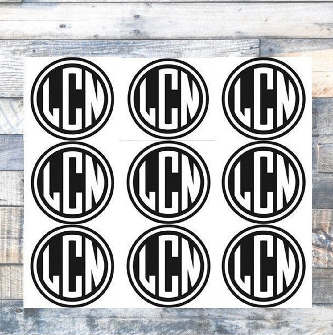 Sheet of Monogram Vinyl Sticker Decals for Car Cup Mug Laptop ...