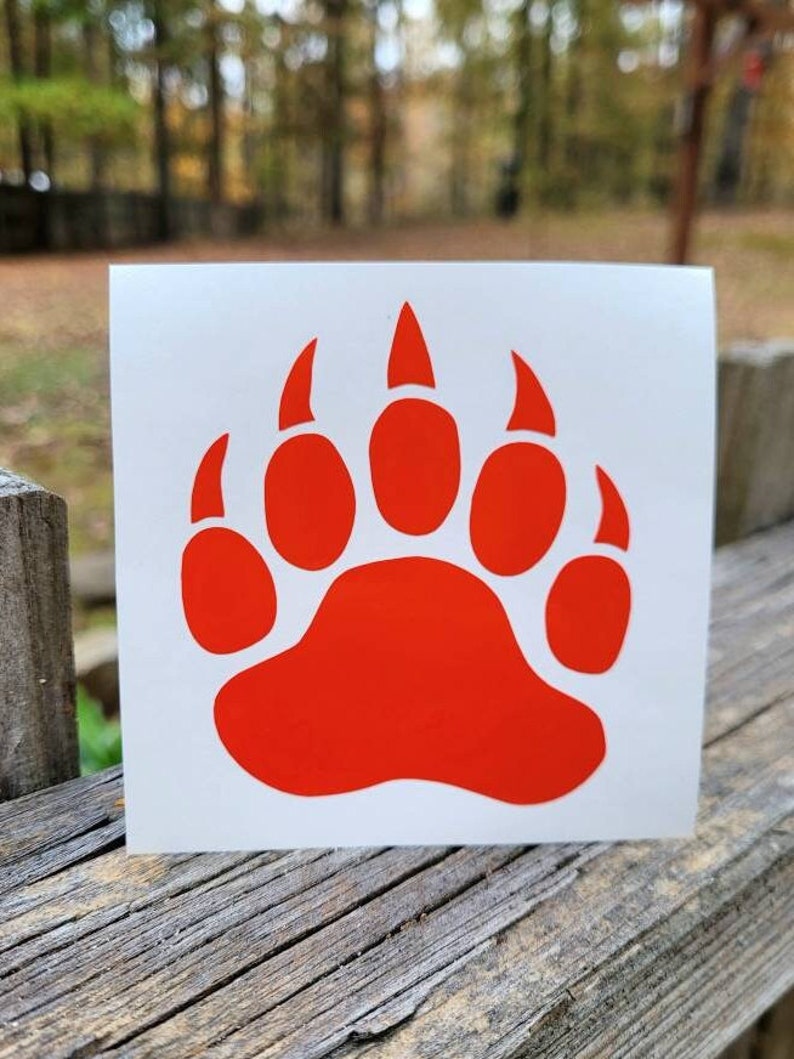 Grizzly Bear Paw Print Vinyl Decal Sticker for Car, Truck, Window, Hood ...
