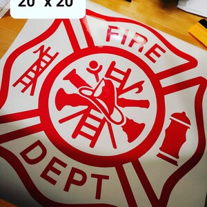 Fire Department Window Vinyl Decal Sticker | Firefighter Decals ...