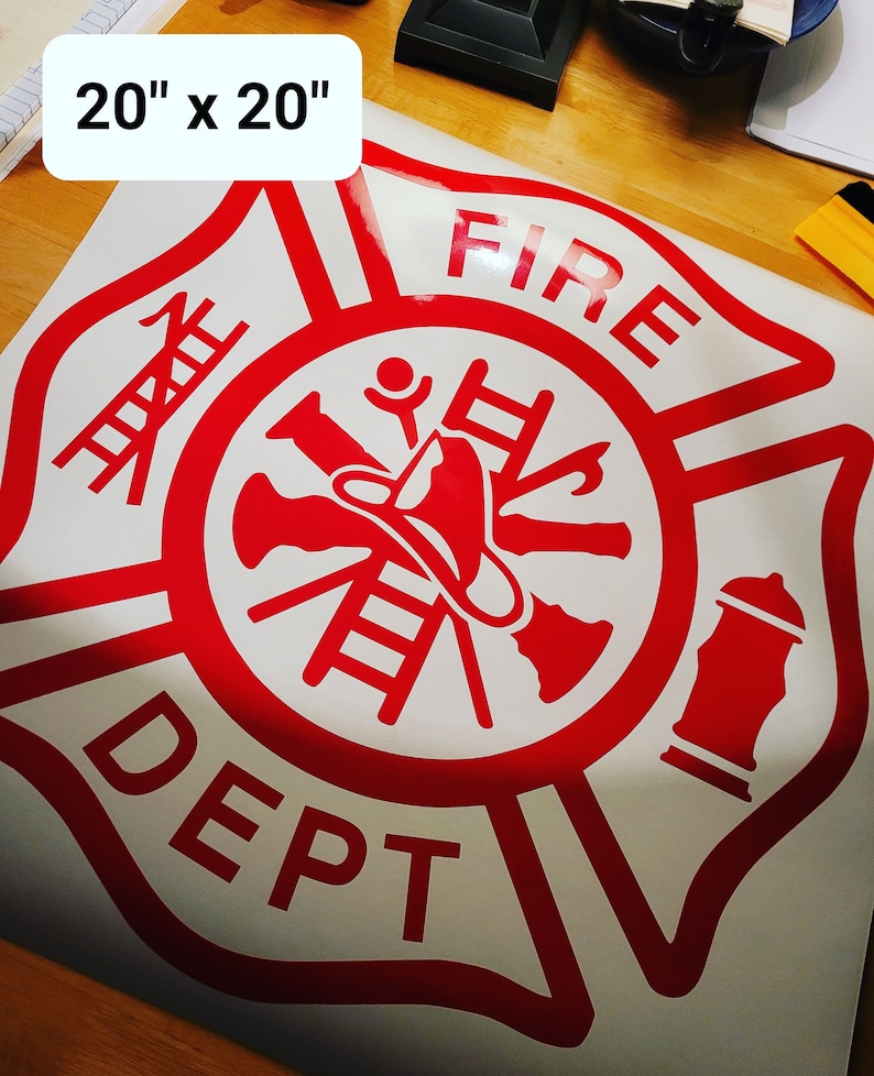 Fire Department Window Vinyl Decal Sticker Firefighter - Etsy