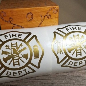 Fire Department Window Vinyl Decal Sticker | Firefighter Decals ...
