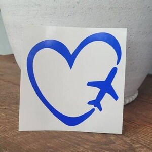 Love to Fly Vinyl Decal, Airplane Heart Sticker, Pilot Gift - Etsy