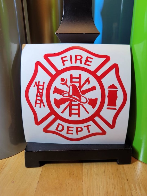Fire Department Window Vinyl Decal Sticker Firefighter - Etsy