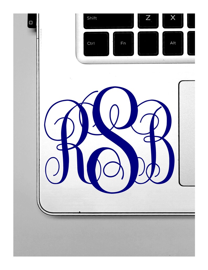 Vine Monogram Vinyl Car Decal Sticker Monogram Window - Etsy