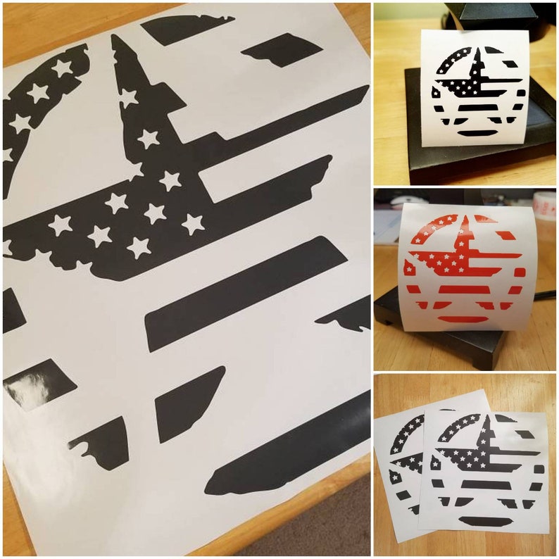 Distressed Star Vinyl Sticker Decal With US Flag for Car and - Etsy