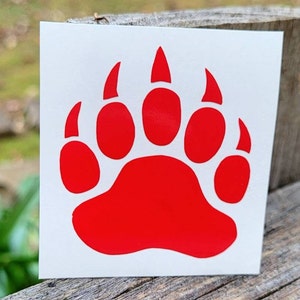 Grizzly Bear Paw Print Vinyl Decal Sticker for Car, Truck, Window, Hood ...