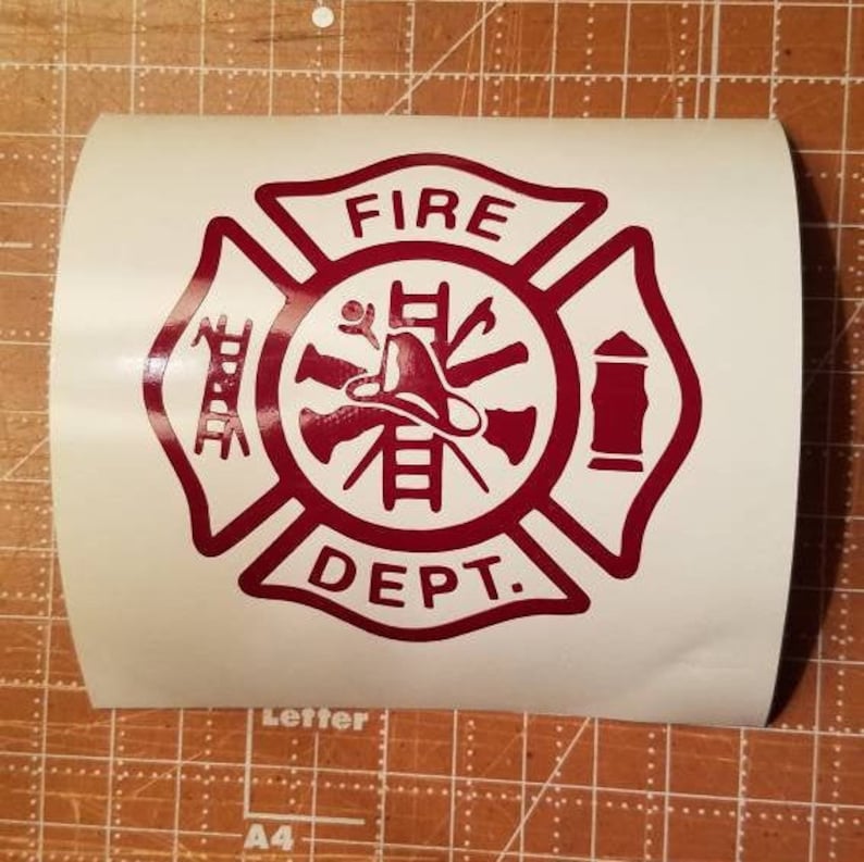 Fire Department Window Vinyl Decal Sticker Firefighter | Etsy