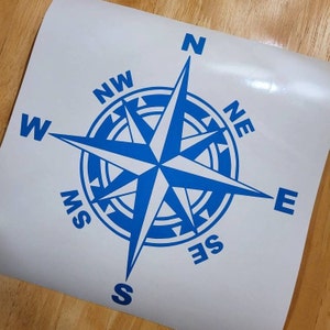 Compass Vinyl Decal Sticker for Car Truck Cup Laptop Tumbler | Nautical ...