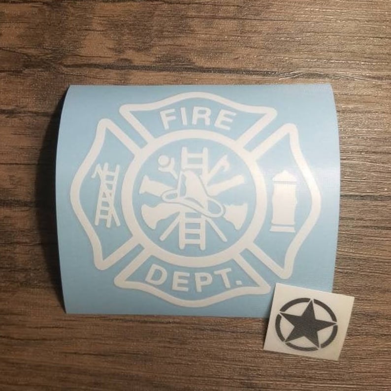 Fire Department Window Vinyl Decal Sticker Firefighter | Etsy