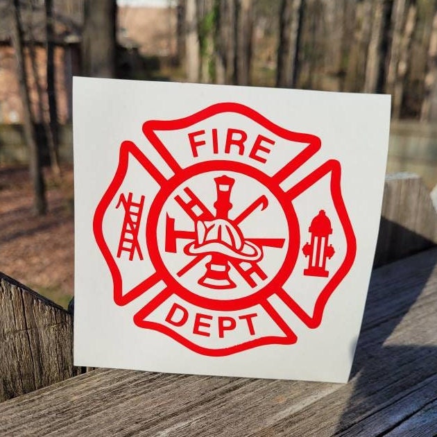 Fire Department Window Vinyl Decal Sticker Firefighter - Etsy