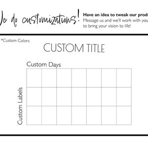Paper Poster Planner & To-do List Customizable Color Options ...