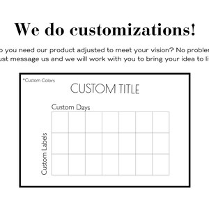 Dry Erase Weekly Planner & To-do List | Customizable Color Options ...