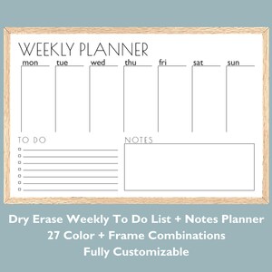 Dry Erase Weekly Planner & To-do List | Customizable Color Options ...