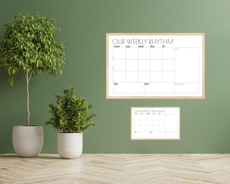 Weekly Dry Erase Family Planner | 12x18 or 24x36 | Meal + Notes ...