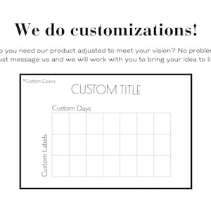 Hourly Dry Erase Wall Planner | Weekly Calendar Board | 12x18 or 24x36 ...