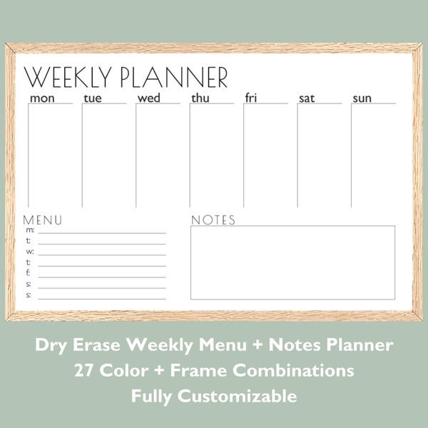 Weekly Dry Erase - Etsy