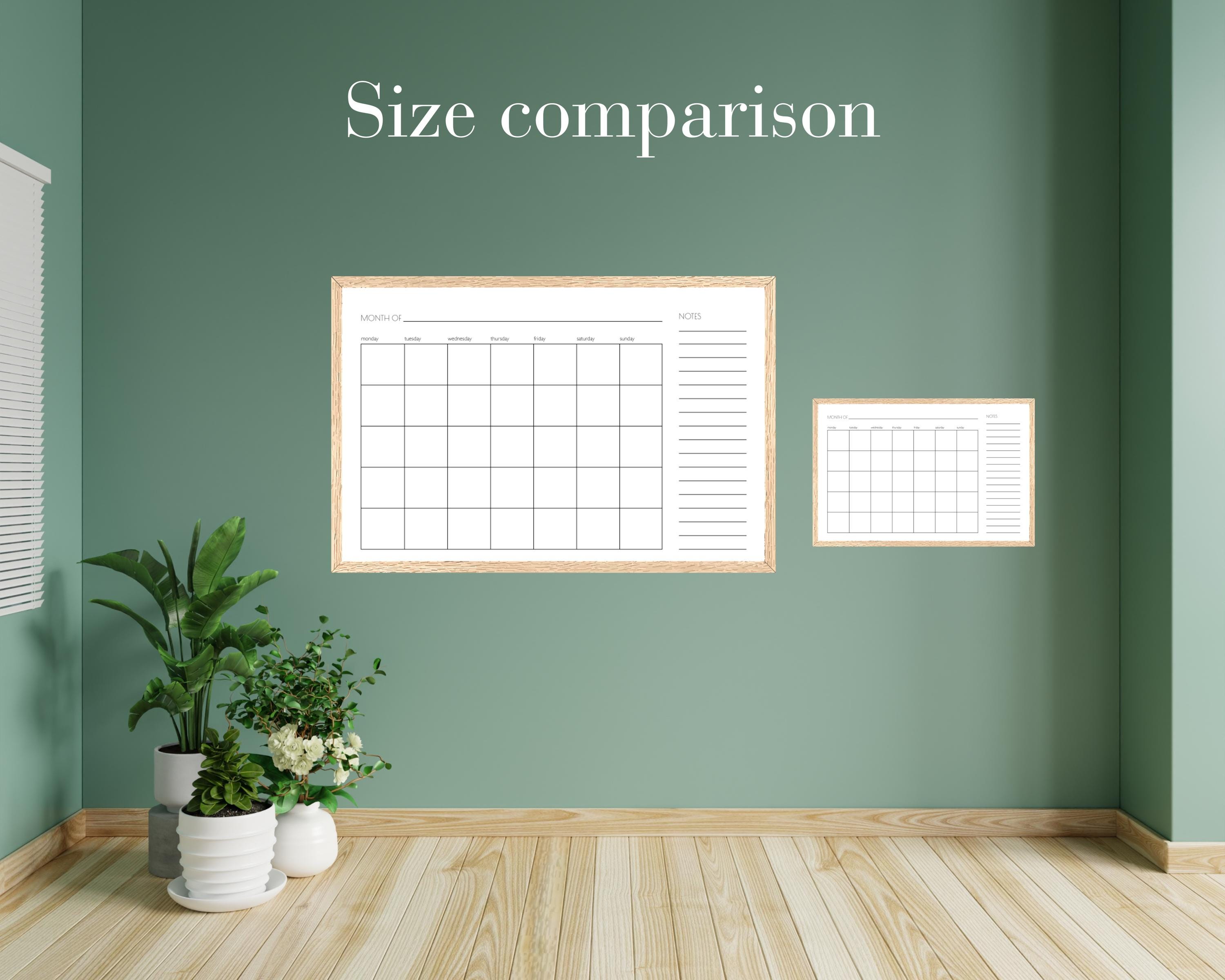Monthly Dry Erase Wall Calendar | 12x18 or 24x36 | Reusable 1-month ...