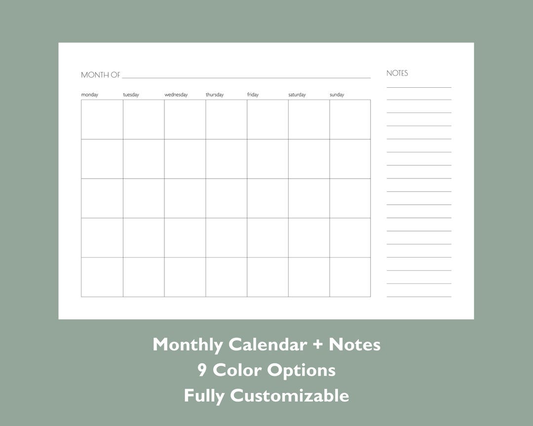 Paper Poster Monthly Wall Calendar Personalized Monthly Calendar ...
