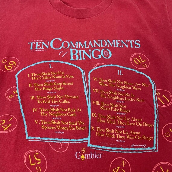 Vintage Bingo Ten Commandments T-Shirt | 90s | 1990s … - Gem