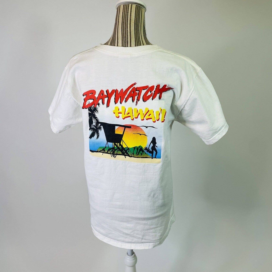 Vintage Baywatch Film Crew T-shirt | Hawaii | Front Back | White ...