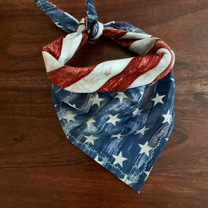 American Flag Patriotic 4th of July Dog Bandana Red - Etsy