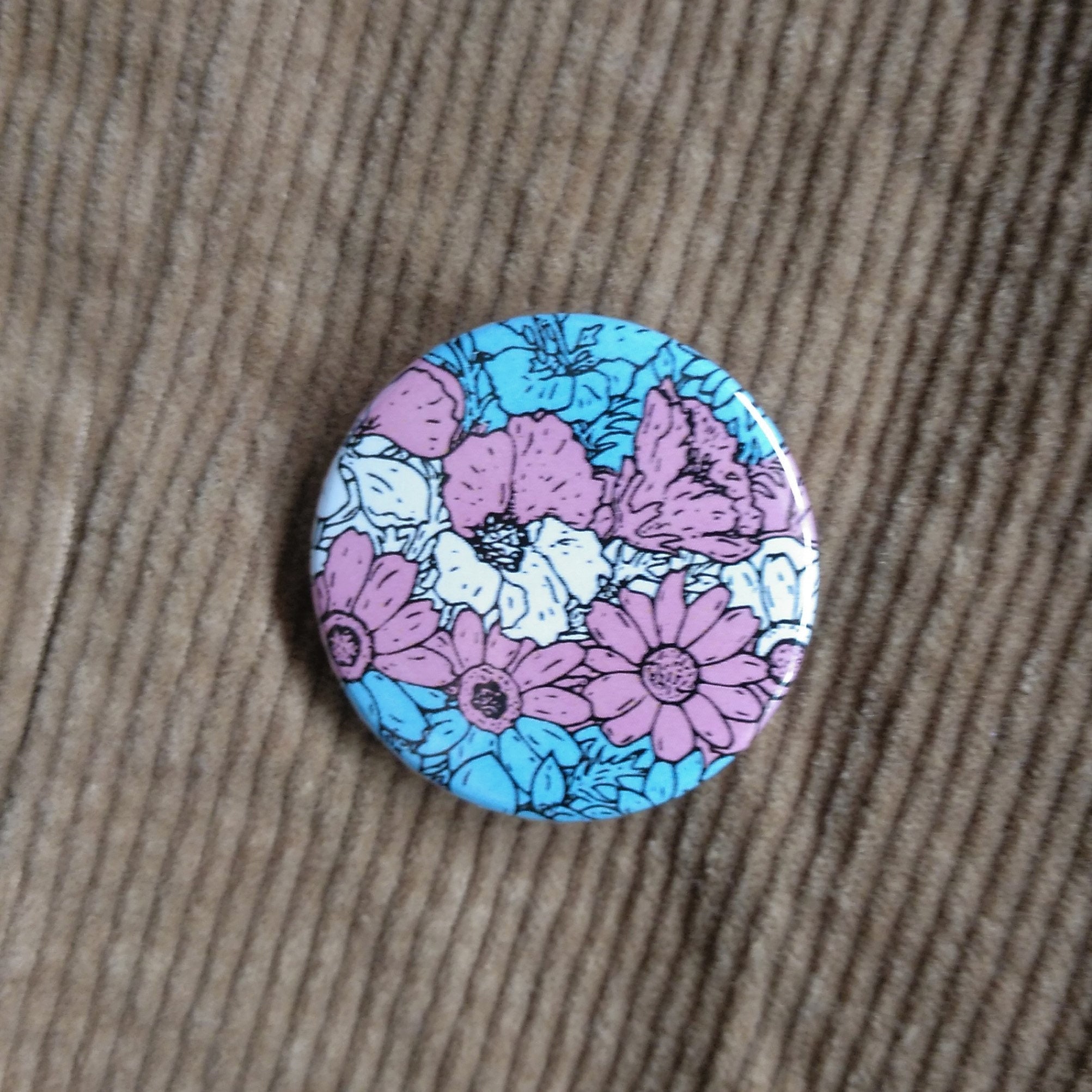 Transgender Flowers Pride Badge | Etsy