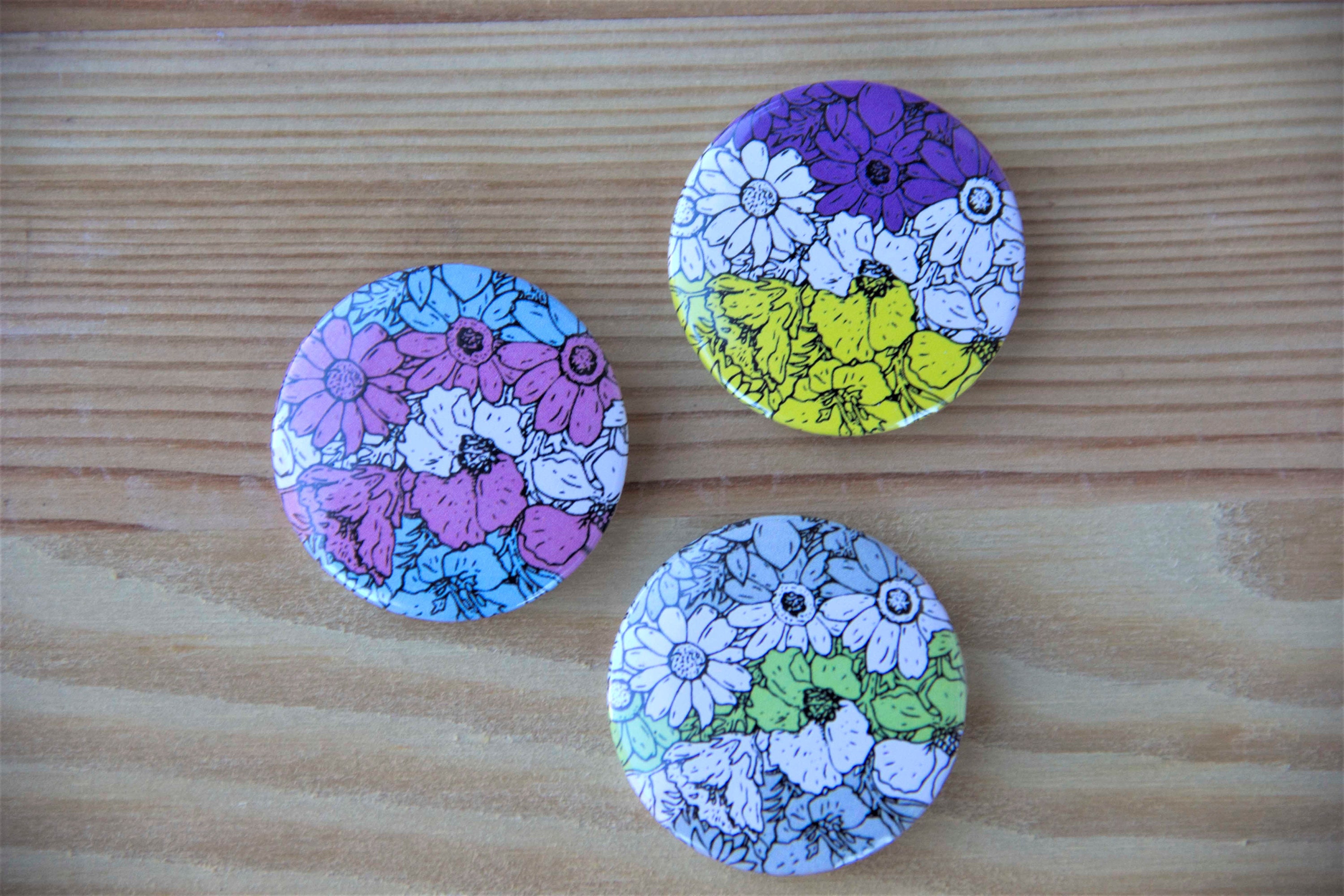 Transgender Flowers Pride Badge | Etsy