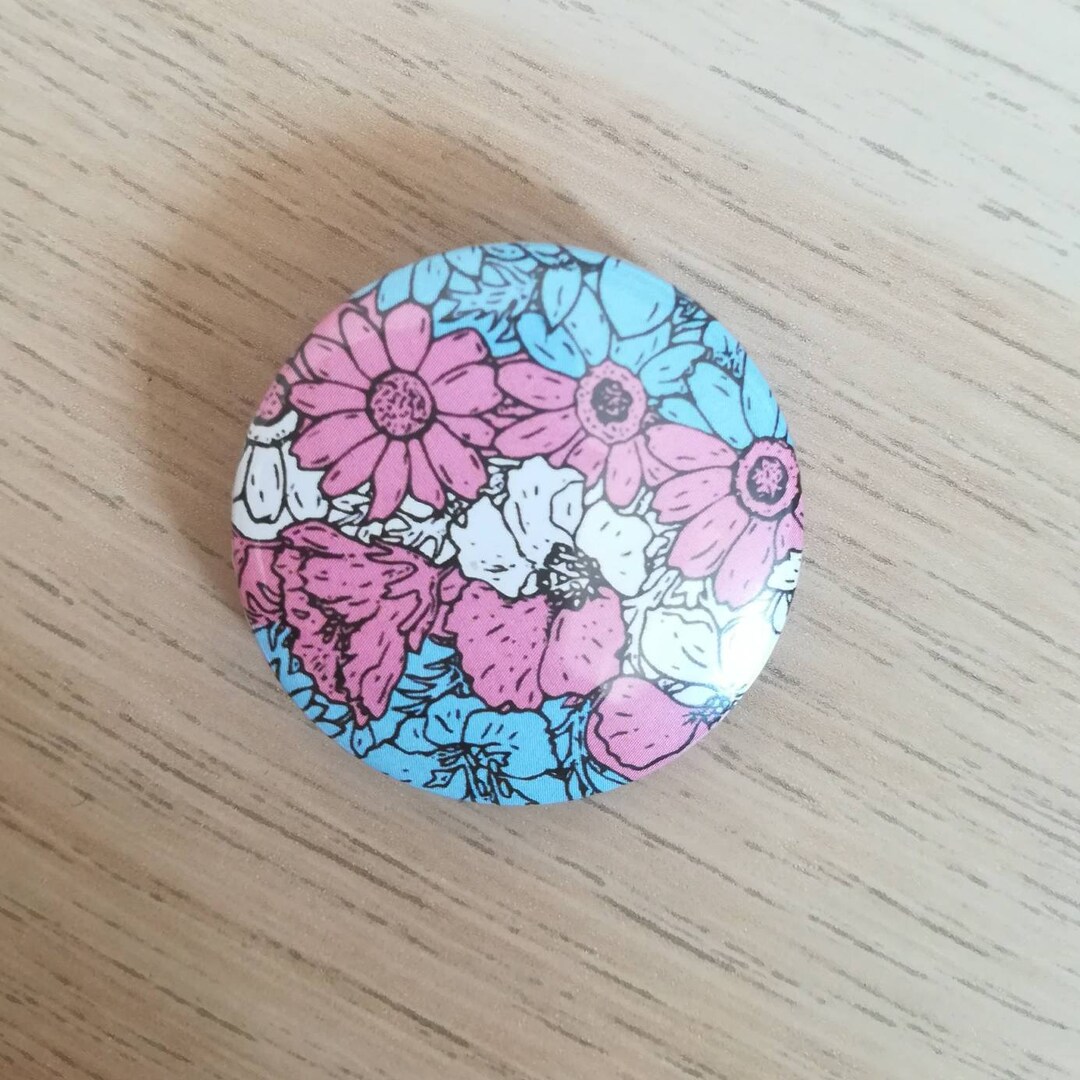 Transgender Flowers Pride Badge - Etsy