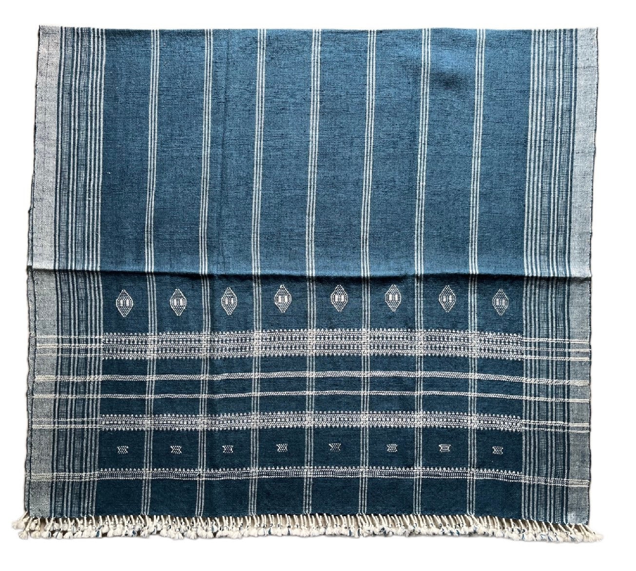 HANSHU | Bhujodi Wool Throw | Indian Wool Blanket | Indigo Wool Throw ...