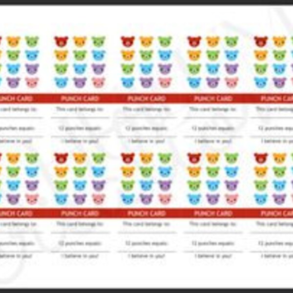 Loyalty Punch Card - Etsy