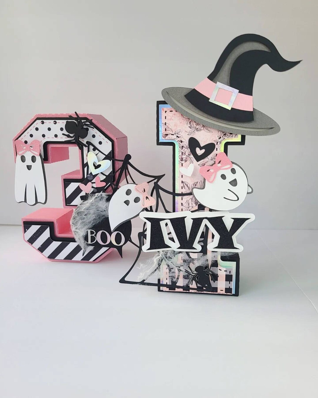 Boo 3d Cardstock Letters/pink Halloween/ghost Birthday/girls Birthday ...
