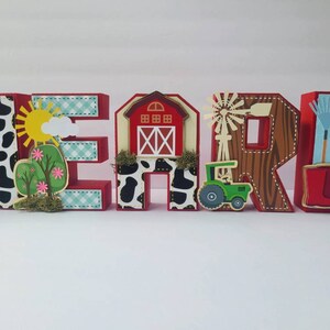 Farm 3D Letters/cow Theme/farm Animals 3D Letters/farm - Etsy