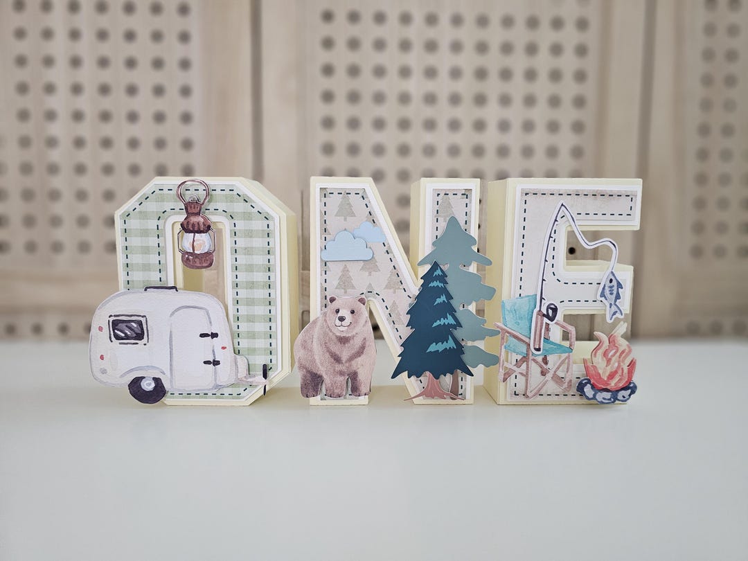 One Happy Camper 3D Letters - Camping 1st Birthday Decor, Handmade ...
