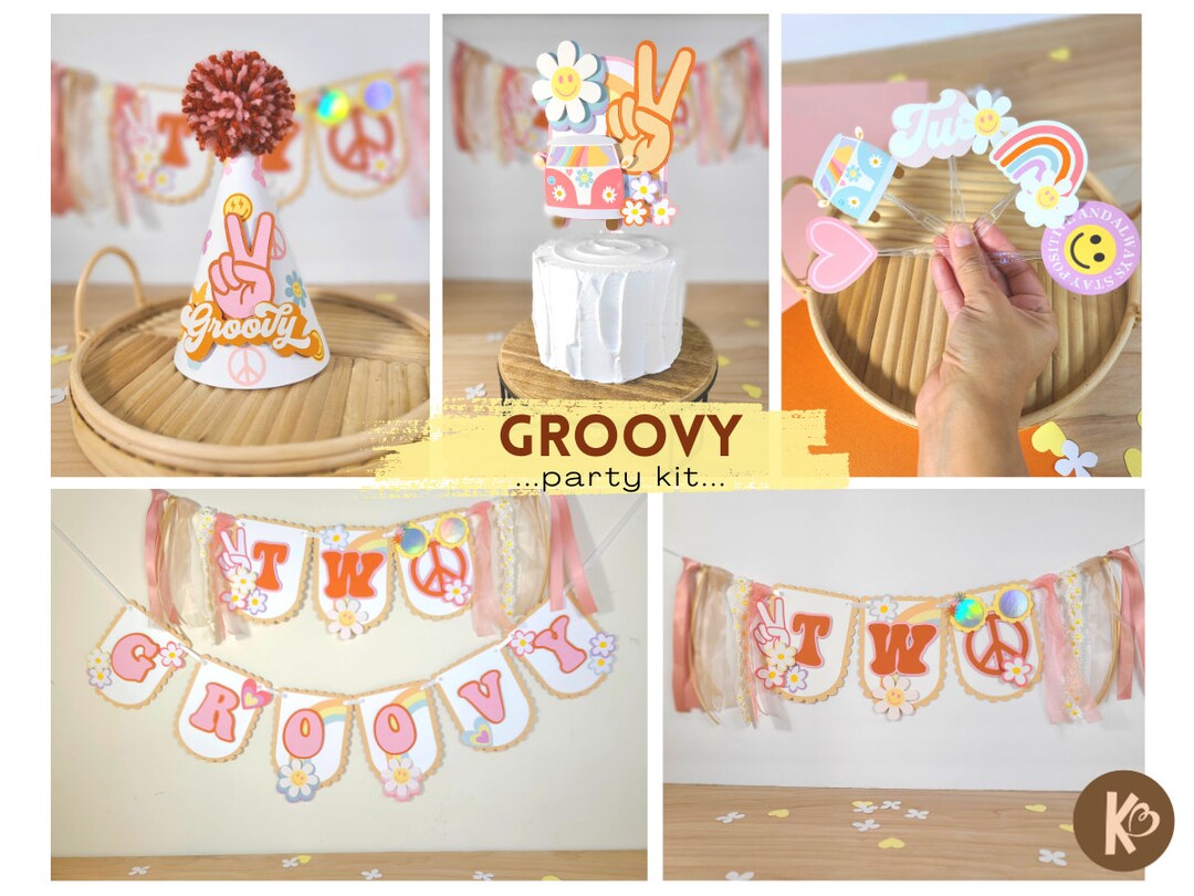 Groovy Party Kit / Two Groovy Bundle / Groovy Theme/ 1st Birthday Party ...