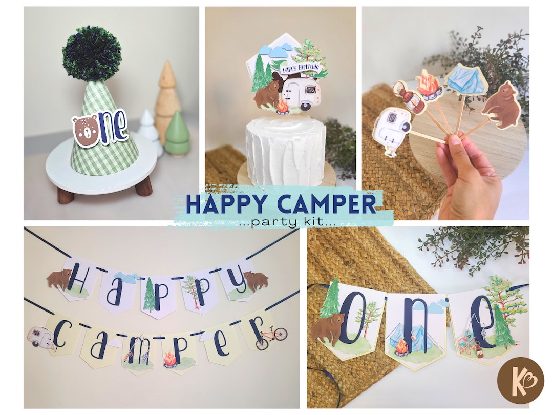 One Happy Camper Party Kit / Happy Camper Bundle / Camping Theme/ 1st ...