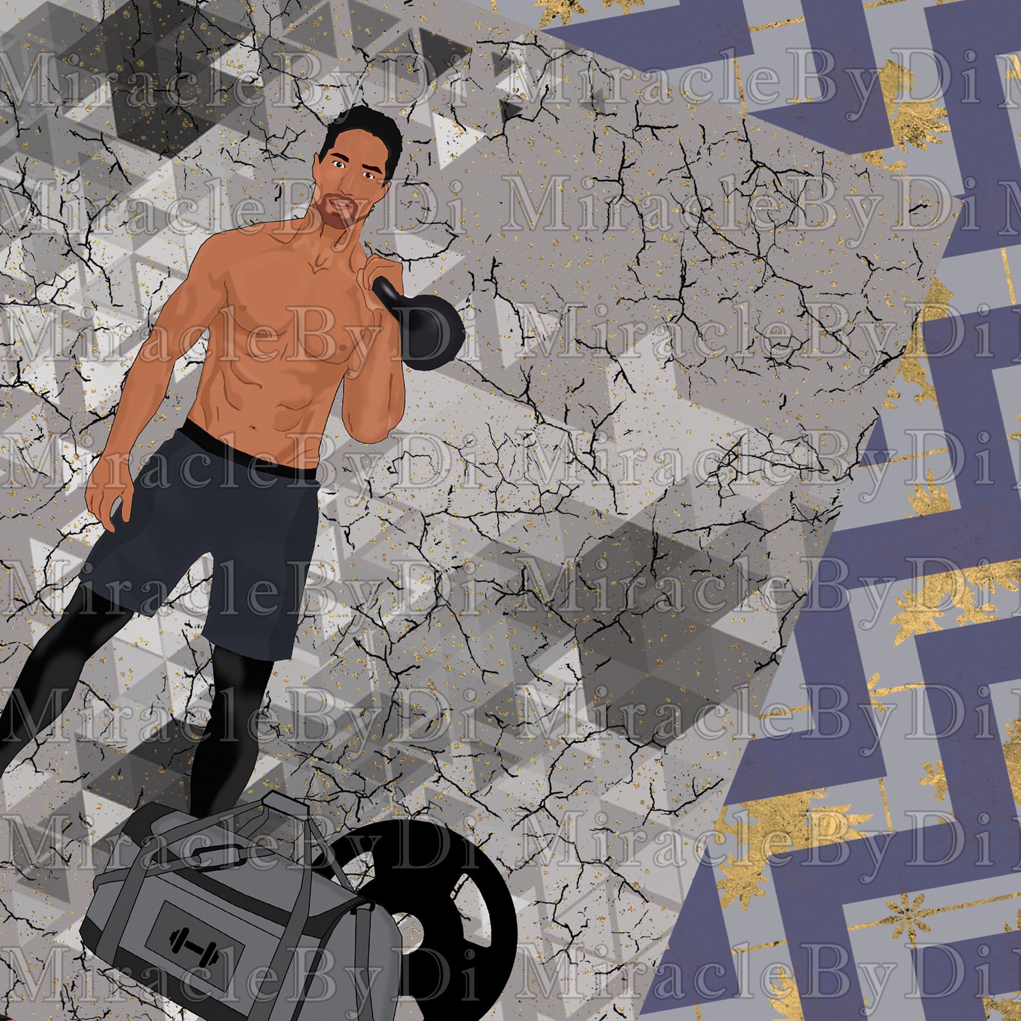 Fitness Digital Paper Fitness Men Pack Gym Sports Background Men ...